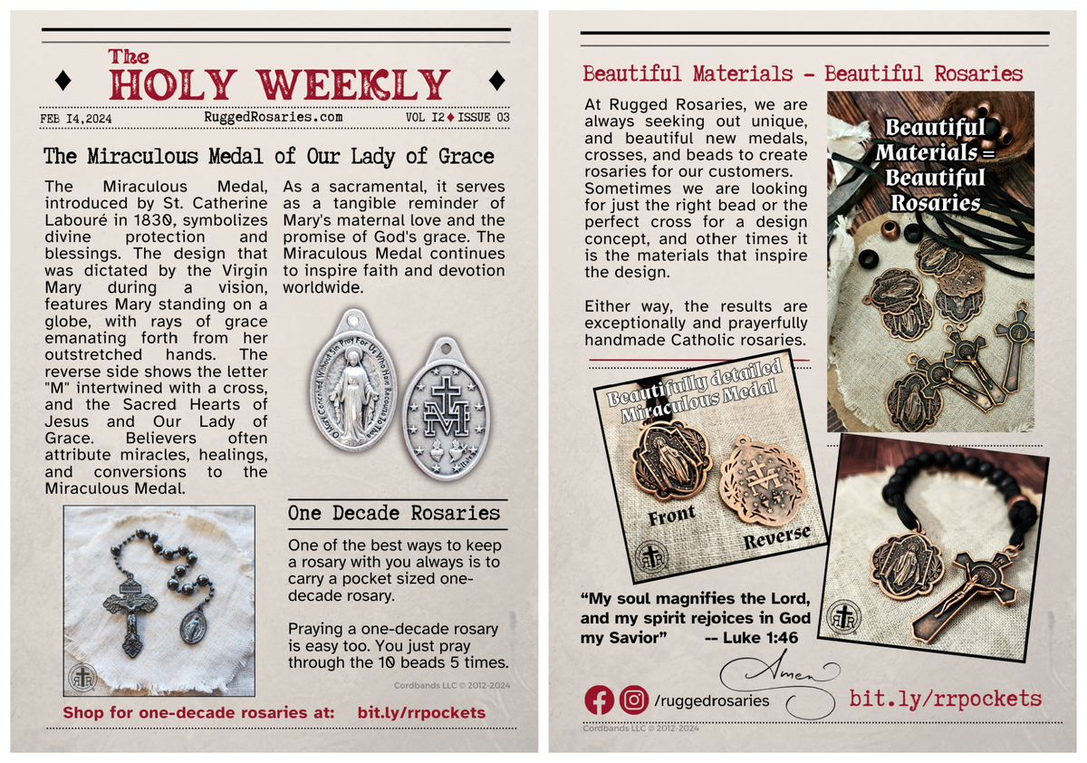 The Holy Weekly Mini Catholic Newsletter from Rugged Rosaries - Rugged ...