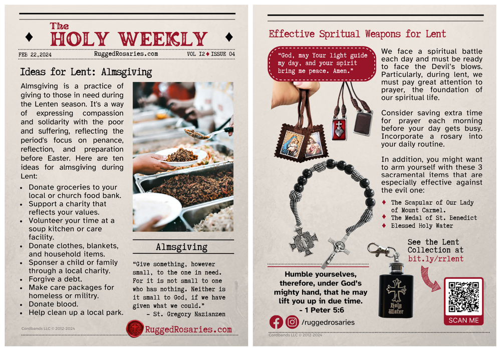 The Holy Weekly Mini Catholic Newsletter from Rugged Rosaries - Rugged ...