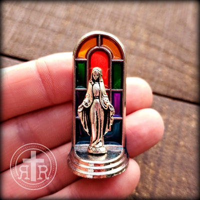 Colorful Mini Stained Glass Statues - Choose Our Lady of Grace or St ...